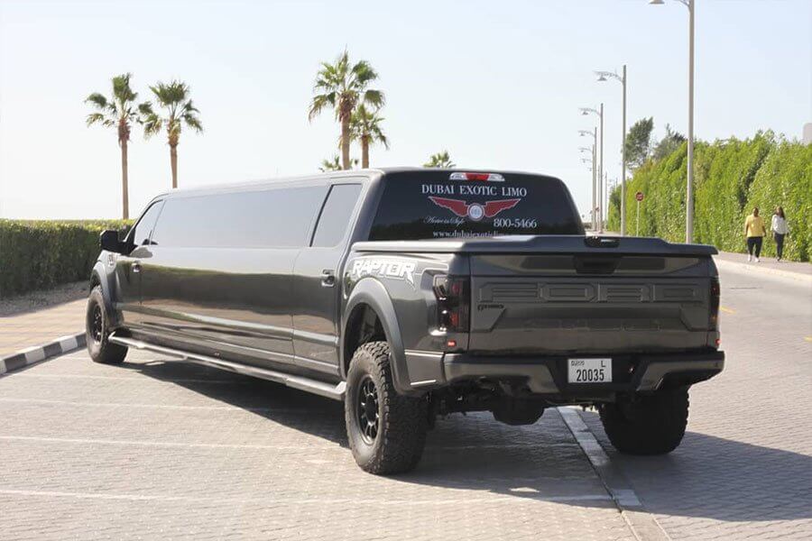 Ford Raptor Limousine - Stretch limo service - Dubai Exotic Limo